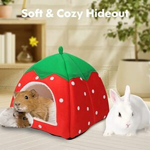 Tierecare Guinea Pig Hideout 2 Pack Guinea Pig Bed Hamster House Cage Accessories Cozy Hide-Out for Hedgehog Ferret Chinchilla&Other Small Animals