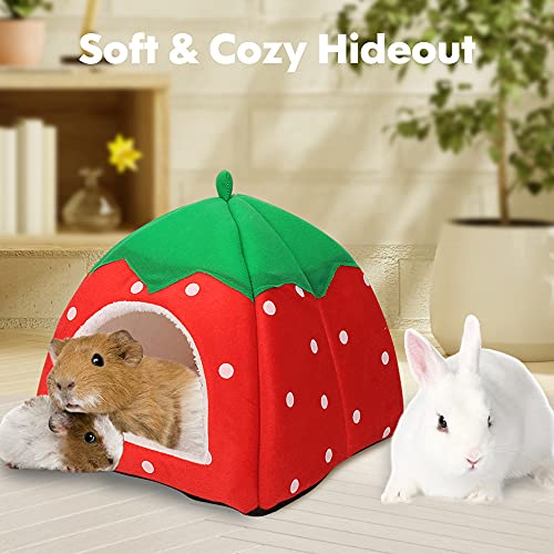 Tierecare Guinea Pig Hideout 2 Pack Guinea Pig Bed Hamster House Cage Accessories Cozy Hide-Out for Hedgehog Ferret Chinchilla&Other Small Animals