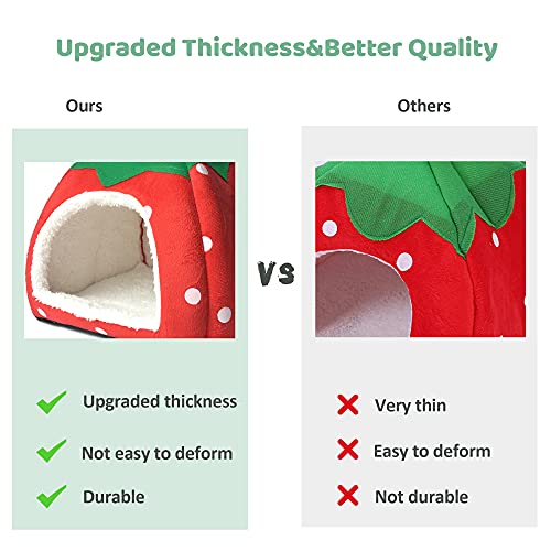 Tierecare Guinea Pig Hideout 2 Pack Guinea Pig Bed Hamster House Cage Accessories Cozy Hide-Out for Hedgehog Ferret Chinchilla&Other Small Animals