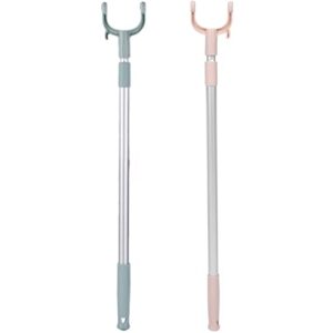 beavorty clothesline outdoor 2pcs telescoping clothesline retractable clothesline rod clothes reaching rods adjustable reaching pole hanger extend utility pole hook metal hangers