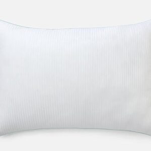 MARTHA STEWART Down Alternative Bed Queen Pillows Set Of 2, Cooling Hotel Pillow, Memory Foam-Like Fiber Fill, Premium Side Sleeper Dorm Pillows For Adults, Pressure Relieving, Dobby Stripe, White