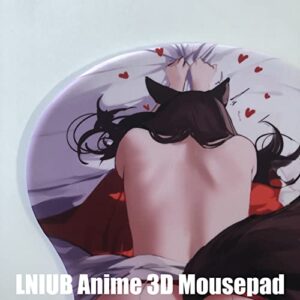 OMYOPPAI Oppai 3D Mouse Pad Anime Role Taihou Uncensored Cute Girl Hentai Mousepads with Soft Wrist Rest Support Silicone Gel Cushion Pad (White)