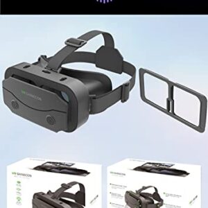 VR Headset Compatible with iPhone & Android Phone Within 4.7-7.2inch Display Screen- Universal Virtual Reality Goggles- Soft & Comfortable New 3D Glasses (G13-Black)