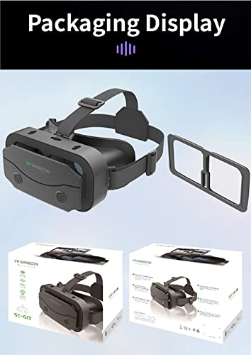 VR Headset Compatible with iPhone & Android Phone Within 4.7-7.2inch Display Screen- Universal Virtual Reality Goggles- Soft & Comfortable New 3D Glasses (G13-Black)