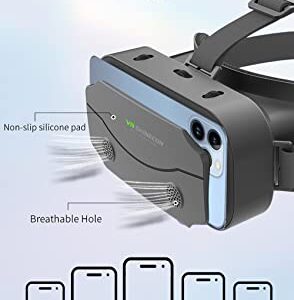 VR Headset Compatible with iPhone & Android Phone Within 4.7-7.2inch Display Screen- Universal Virtual Reality Goggles- Soft & Comfortable New 3D Glasses (G13-Black)