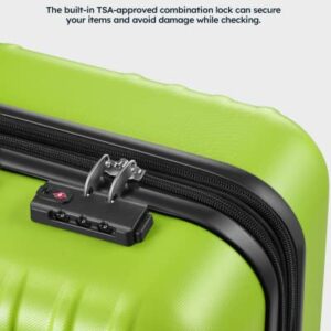 3 Piece Luggage Set Expandable (Only 24" & 28"), Hard Suitcase Set with Spinner Wheels and TSA Lock, Travel Luggage Set (Green Lime)