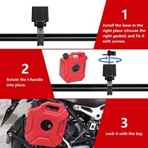 LCGP UTV ATV Gas Tank Holder for 3L 5L Gas Tank Design with Key and Lock Tank Holder Can Be Installed on Mountain Bikes, Motorcycles and Off-road Vehicles