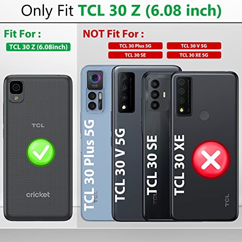 Jshru Compatible for TCL 30Z Phone Case with Ring Kickstand,for TCL 30 LE Heavy Duty Drop Protector Cover for Men & Women,Armor Shockproof Series Case for TCL 30Z,Black