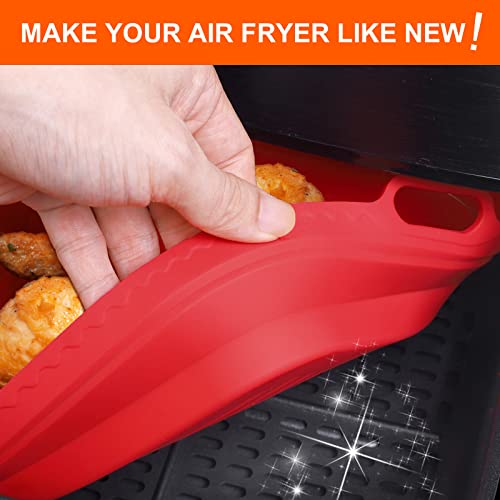 Silicone Air Fryer Liner for Ninja Air Fryer, 2-Pack Reusable Air Fryer Silicone Basket Silicone Pot Round Air fryer Oven Accessories Compatible with Ninja Foodi AG301 Air Fryer Indoor Grill