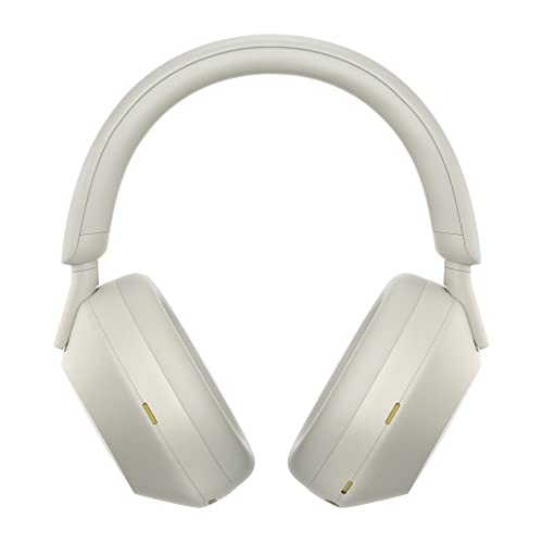 Sony WH-1000XM5 Wireless Noise Canceling Over-Ear Headphones (Silver) with Wireless Headphone Accessory (2 Items)