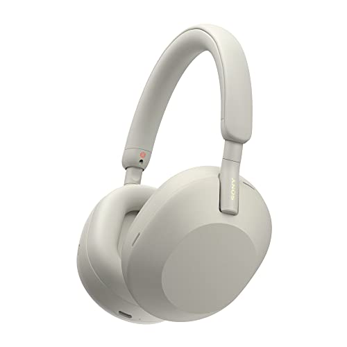 Sony WH-1000XM5 Wireless Noise Canceling Over-Ear Headphones (Silver) with Wireless Headphone Accessory (2 Items)