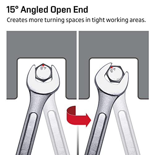 14-Piece Essential Metric Combination Wrench Set in Roll-up Pouch, No Skipped Metric Sizes 6mm - 19mm | Best Value Wrench Set, Ideal for General Household, Garage, Workshop, Auto Repairs, Emergency