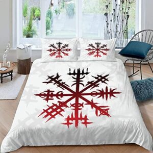 quilt cover twin size runes, symbols 3d bedding sets viking, nordic duvet cover breathable hypoallergenic stain wrinkle resistant microfiber with zipper closure,beding set with 2 pillowcase