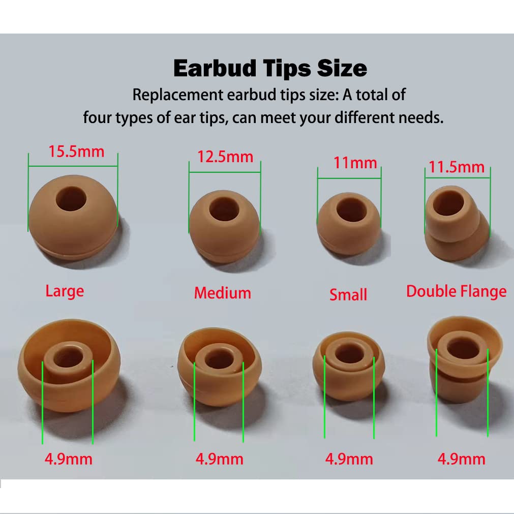 Earbud Tips Replacement Eartips Earbud Covers Headphone Earbud Tips Earbud Pads Replacement Ear Tips For Earbuds Compatible With Powerbeats 1 2 3 Wireless Beats By Dre Headphones,4 Pairs (Light Brown)