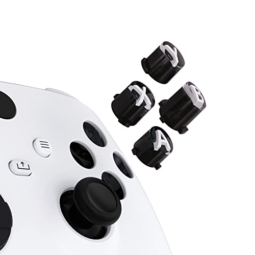 eXtremeRate Replacement Custom ABXY Action Buttons for Xbox Series X & S Controller, Three-Tone Black & Clear with White Classic Symbols A B X Y Keys for Xbox One S/X, Elite V1/V2 Controller