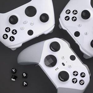 eXtremeRate Replacement Custom ABXY Action Buttons for Xbox Series X & S Controller, Three-Tone Black & Clear with White Classic Symbols A B X Y Keys for Xbox One S/X, Elite V1/V2 Controller