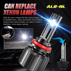 Alla Lighting 16000Lms Brightest HB3 9005 LED Headlights Bulbs, 6000K~6500K Xenon White, Xtreme Super Bright High, Low Beam Conversion Kits Headlamps Replacement