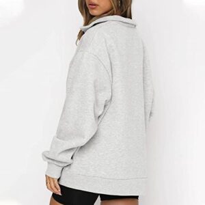 DOLKFU Womens Oversized Dupes Scuba Hoodie Pullover Sweater Long Sleeve Sweatshirt Trendy 2022 Winter Y2K Ouffits Clothes Gray #18 X-Large