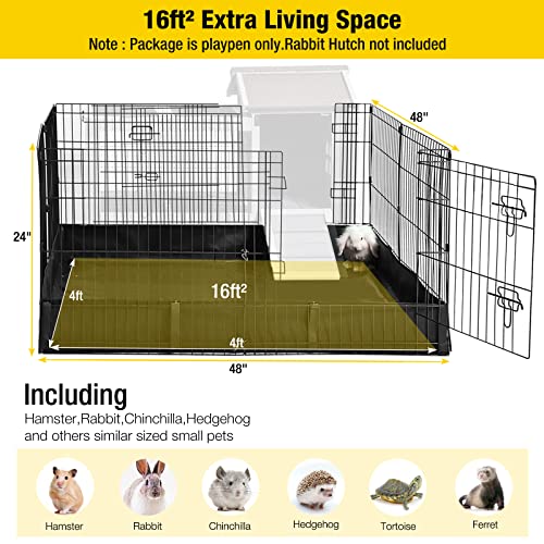 Aivituvin Pet Playpen Small Animal Cage Rabbit Pen Bunny Guinea Pig Playpen with Waterproof Floor Liner - Extension Playpen ONLY