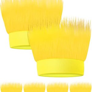 6 Pcs Hairy Headband Costume Headband Troll Crazy Hair Wig Accessories Head Decorations for Kid Adult Women Men Party Costume (Yellow)