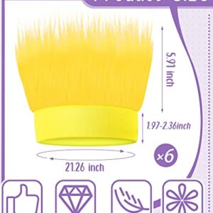 6 Pcs Hairy Headband Costume Headband Troll Crazy Hair Wig Accessories Head Decorations for Kid Adult Women Men Party Costume (Yellow)