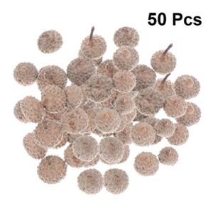 Ciieeo Natural Acorns Top Bulk Real Rustic Acorns Caps for Craft Christmas Thanksgiving Pine Cone Ornament Winter Xmas Tree Wreath Vase Filler Decoration 50PCS