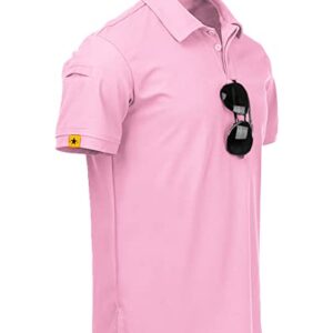 ZITY Mens Polo Shirt Short Sleeve Sports Golf Tennis T-Shirt 012-Pin 3XL Pink