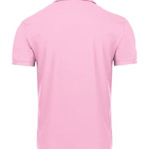 ZITY Mens Polo Shirt Short Sleeve Sports Golf Tennis T-Shirt 012-Pin 3XL Pink