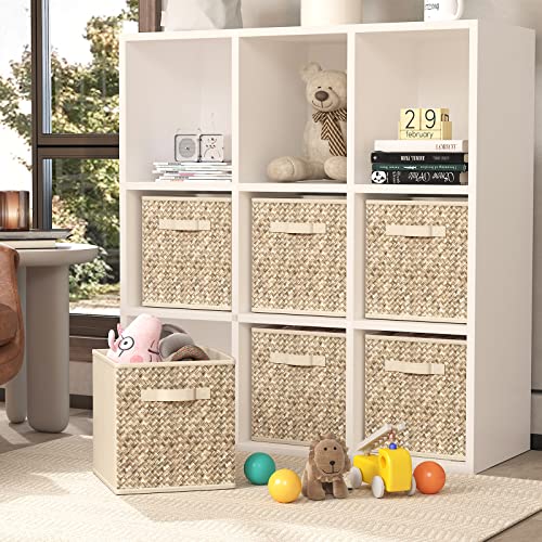 Wisdom Star 6 Pack Fabric Storage Cubes with Handle, Foldable 13x13 Inch Large Cube Storage Bins, Storage Baskets for Shelves, Storage Boxes for Organizing Closet Bins