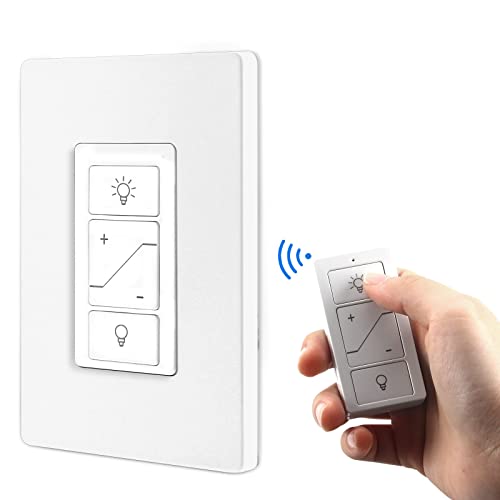 Humpptom Light Switch, Dimmer Switch with Wireless Remote Control, Single Pole Smart Switch Support 2.4G&5G Compatible with Alexa