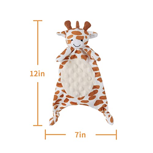 Apricot Lamb Stuffed Animals Security Blanket Giraffe Infant Nursery Character Blanket Luxury Snuggler Plush 12 Inches