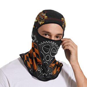 Balaclava Face Mask Men Ski Mask with Beanie Design Motorcycle Cool Skull Sheisty Ghost Mask (SXR-04locomotive Gear ) Black