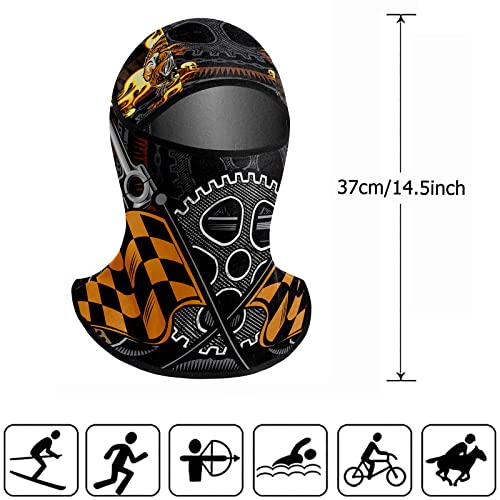 Balaclava Face Mask Men Ski Mask with Beanie Design Motorcycle Cool Skull Sheisty Ghost Mask (SXR-04locomotive Gear ) Black