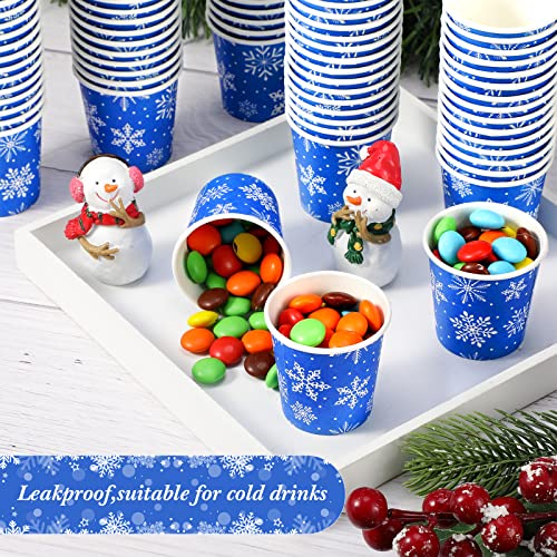 500 Pcs Tasting Paper Cups 2oz Disposable Mouthwash Cup Mini Beverage Drinking Cup Small Snack Cup for Kid Adult Home Bathroom Kitchen Picnic Travel Events Party Supplies Favors (Snowflake)