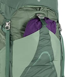 Osprey Aura AG LT 50L Women's Backpacking Backpack, Koseret/Darjeeling Spring Green, WXS/S