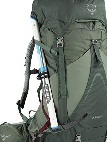 Osprey Aura AG LT 50L Women's Backpacking Backpack, Koseret/Darjeeling Spring Green, WXS/S