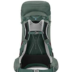 Osprey Aura AG LT 50L Women's Backpacking Backpack, Koseret/Darjeeling Spring Green, WXS/S