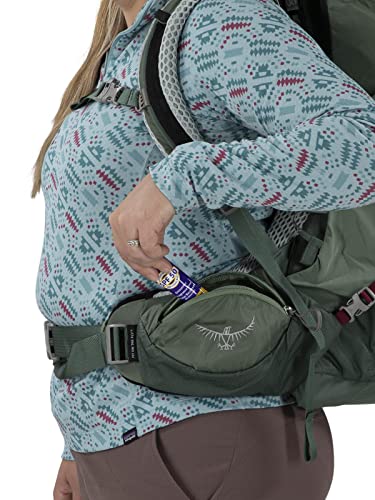 Osprey Aura AG LT 50L Women's Backpacking Backpack, Koseret/Darjeeling Spring Green, WXS/S