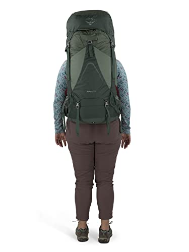 Osprey Aura AG LT 50L Women's Backpacking Backpack, Koseret/Darjeeling Spring Green, WM/L