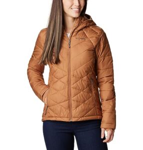 columbia women's heavenly hooded jacket, camel brown, large