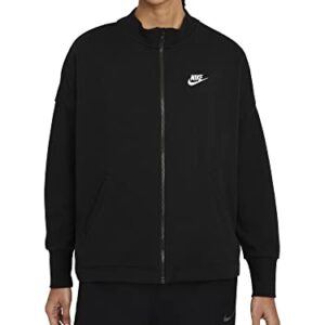 Nike Women Essential Full Zip Fleece Lined Sweatshirt (Black, Large)