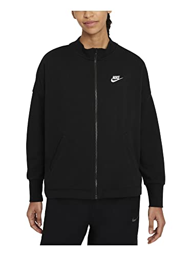 Nike Women Essential Full Zip Fleece Lined Sweatshirt (Black, Large)