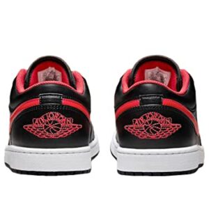 Jordan Men's Air Jordan 1 Low Sneaker, Black/Fire Red-white, 10