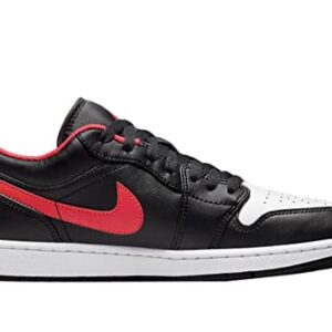 Jordan Men's Air Jordan 1 Low Sneaker, Black/Fire Red-white, 10