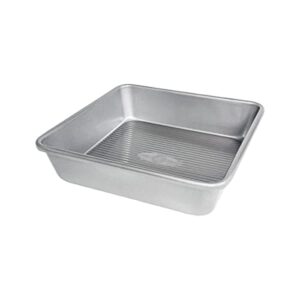 usa pan bakeware seamless nonstick square baking pan, 8 x 8 x 2