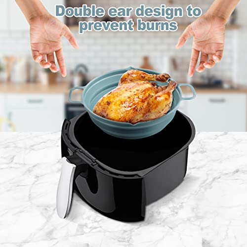 Air Fryer Silicone Liners 1-5 QT Air Fryer,Food Safe Air Fryer Silicone Pot Liner Foldable, Reusable Heat Resistant Non-stick Silicone Air Fryer Basket for Oven Air Fryer Accessories(7.5 Inch)