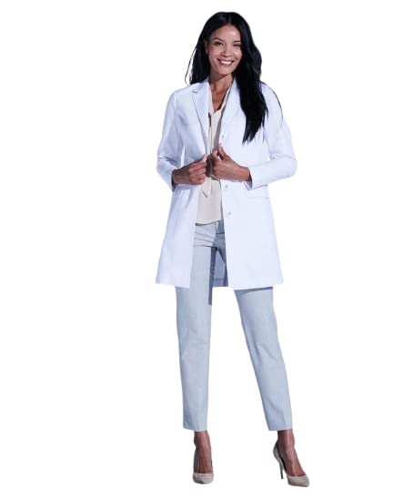 Medelita Rebecca Slim Fit Lab Coat-White-12