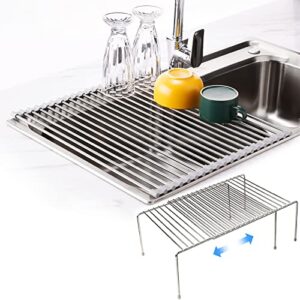 attom tech home dish drying rack with organzier shelf