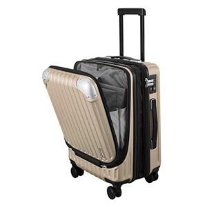 level8 grace ext carry on luggage, 20” expandable hardside suitcase, abs+pc harshell spinner luggage with tsa lock, spinner wheels - champagne, 20” carry-on