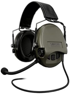 sordin supreme mil cc slim active ear defenders - leather band & foam kits - nexus radio downlead - green ear muffs